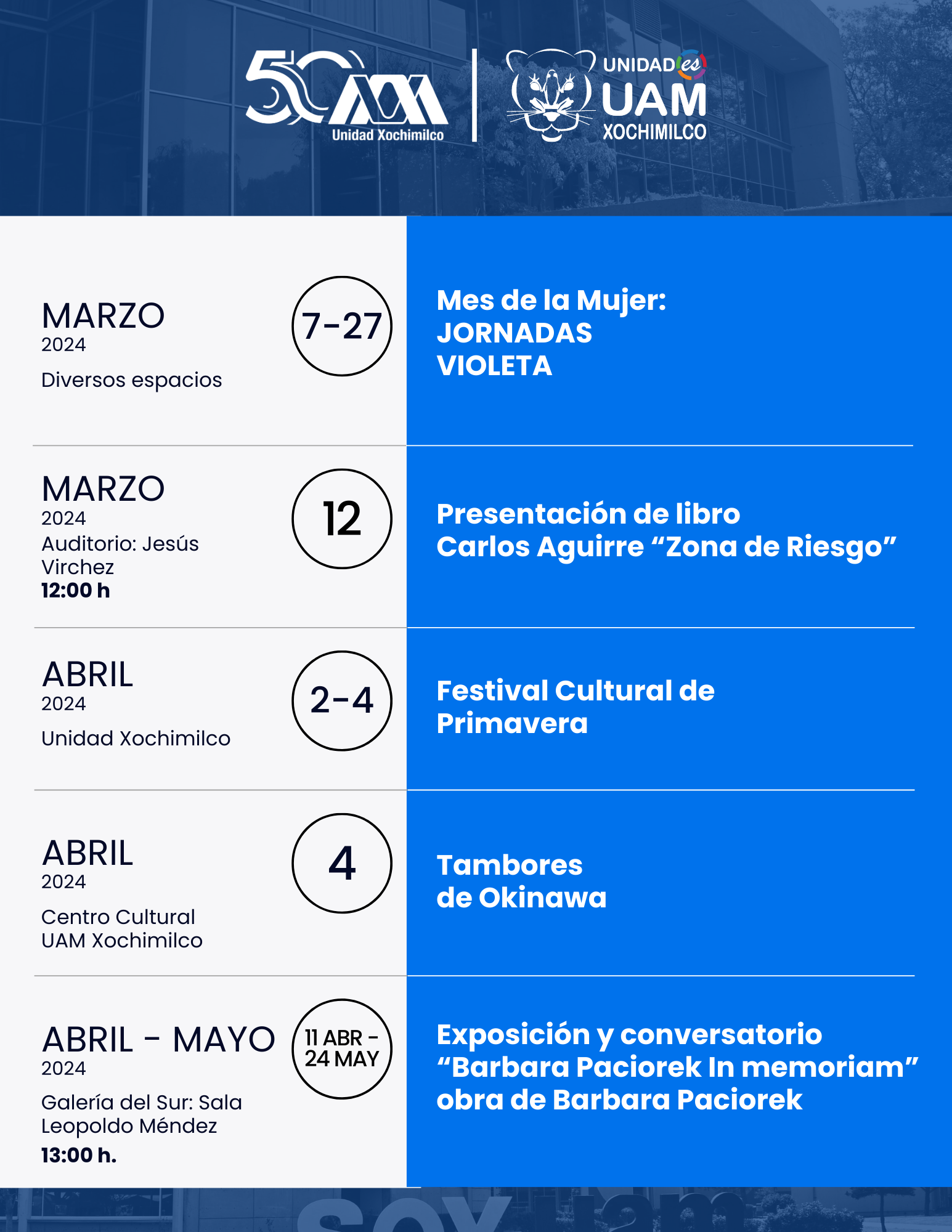 Eventos Académicos I 50 Aniversario – 50 Aniversario UAM Xochimilco